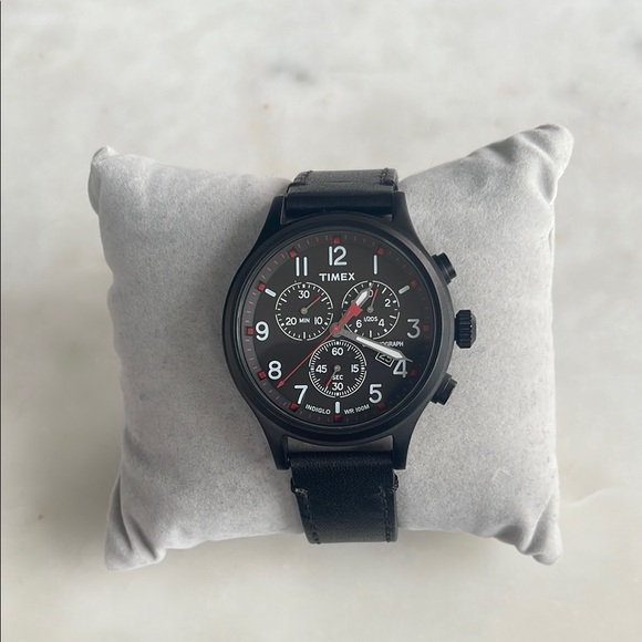 Timex | Accessories | Timex Express Black And Red Chronograph Watch ...